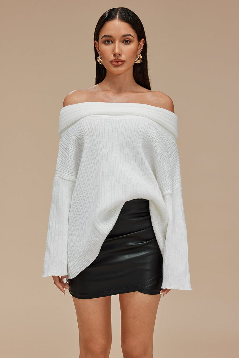 Off-Shoulder Knit Top – Moon 45